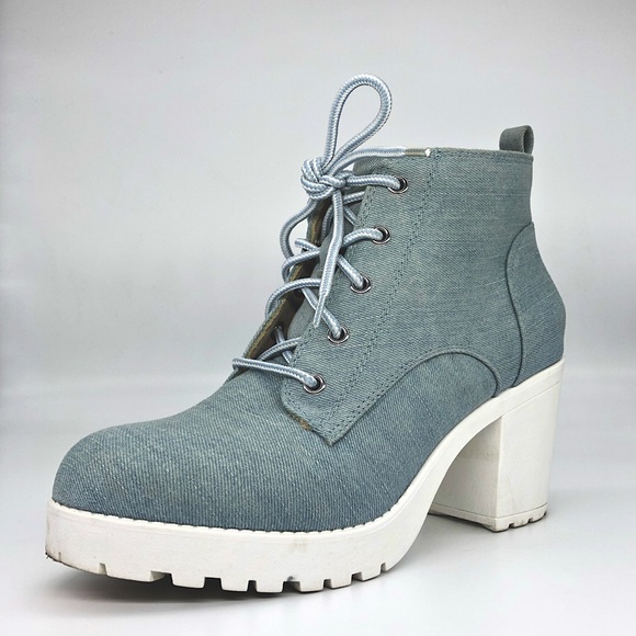 Call It Spring | Shoes | Call It Spring Denim Boots Laceup Booties With ...